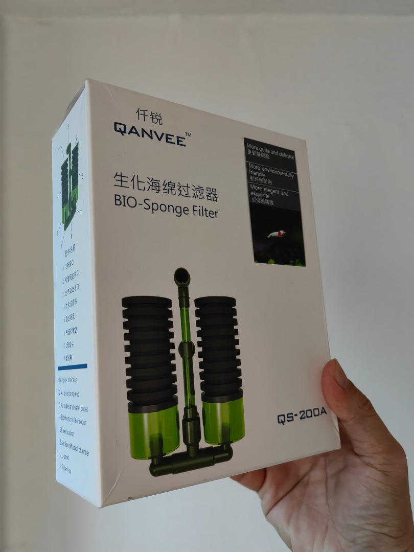QANVEE Bio Sponge Filter QS-200A, Pet Supplies, Homes & Other Pet Accessories on Carousell