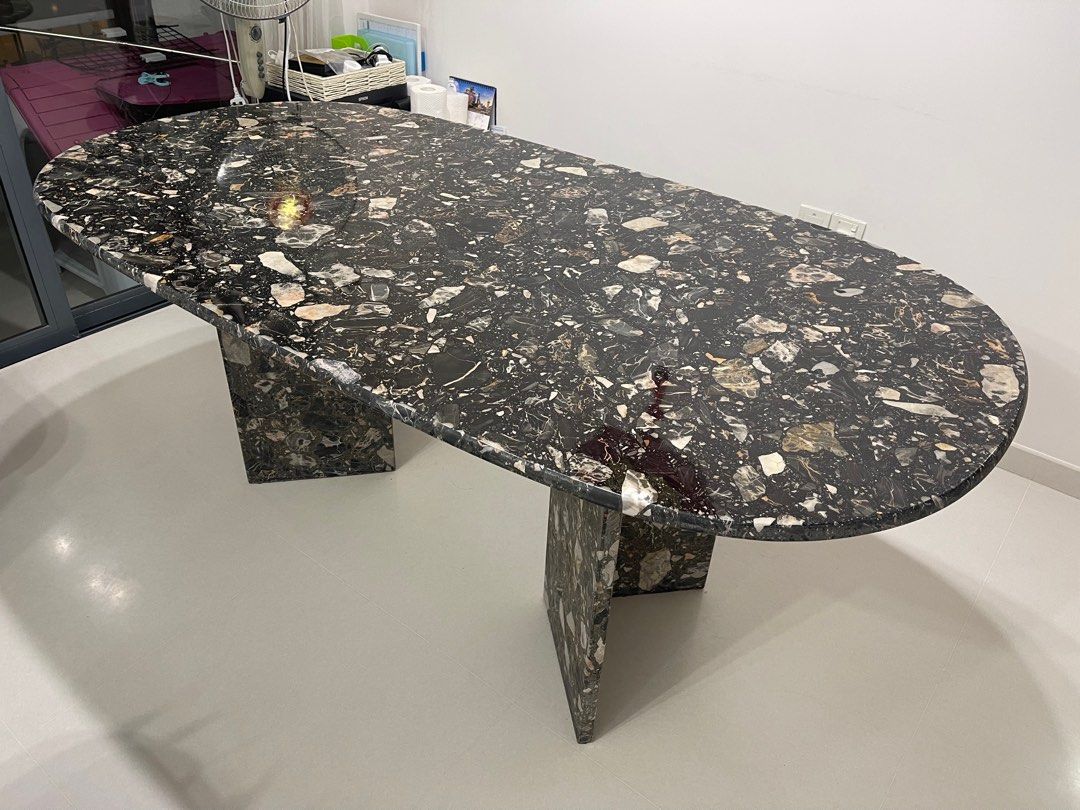 Real Marble Dining Table, Furniture & Home Living, Furniture, Tables ...