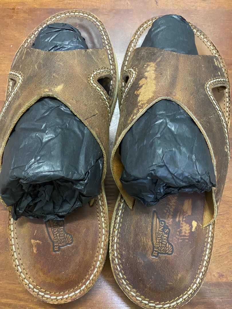 RED WING SLIDES, Men's Fashion, Footwear, Flipflops and Slides on Carousell
