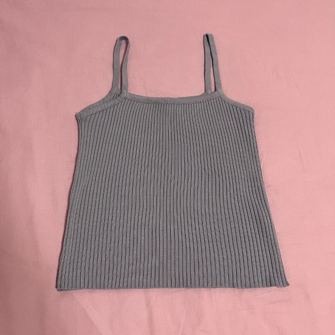 Ribbed Light Blue Spaghetti Strap top on Carousell