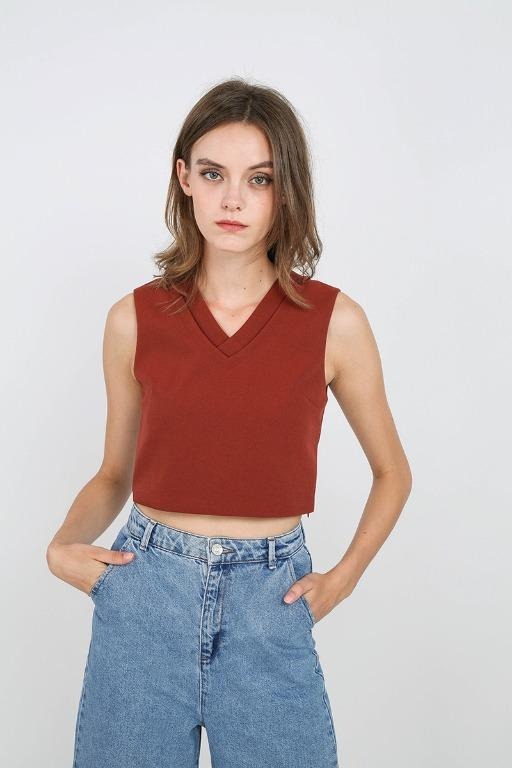 Runway Bandits RWB Camden Top, Rust, Women's Fashion, Tops, Sleeveless ...