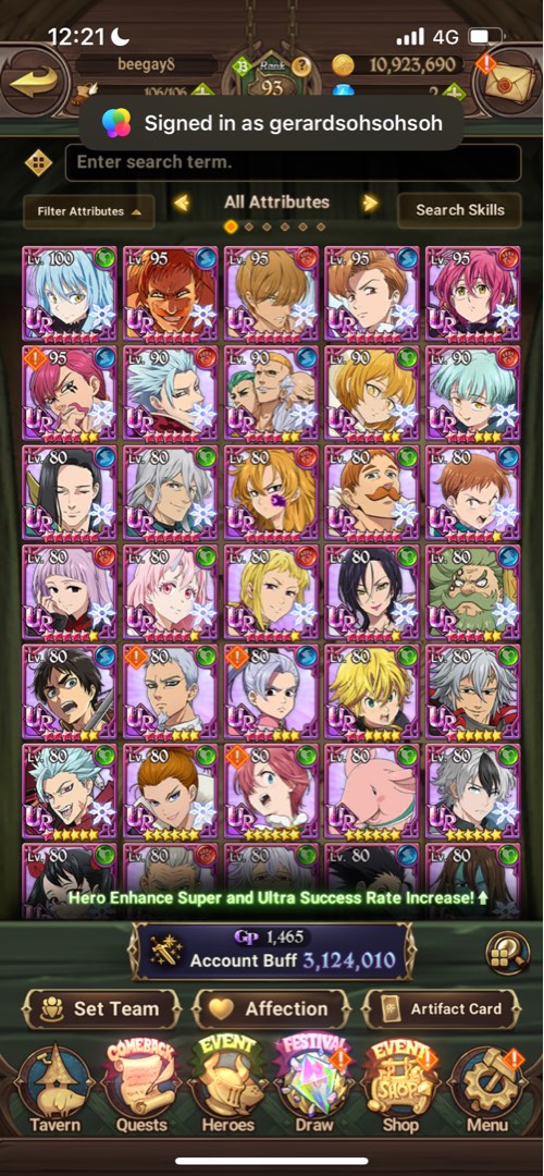 Seven Deadly Sins STACKED account 7ds, Video Gaming, Gaming Accessories ...