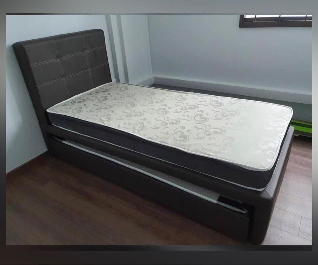 single / super single bed with pull out bed / bedframe / Add-on mattress is available under ...