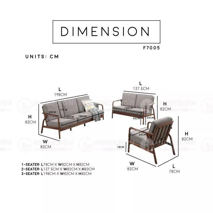Solid wooden structure sofa set -Fabric, Furniture & Home Living ...