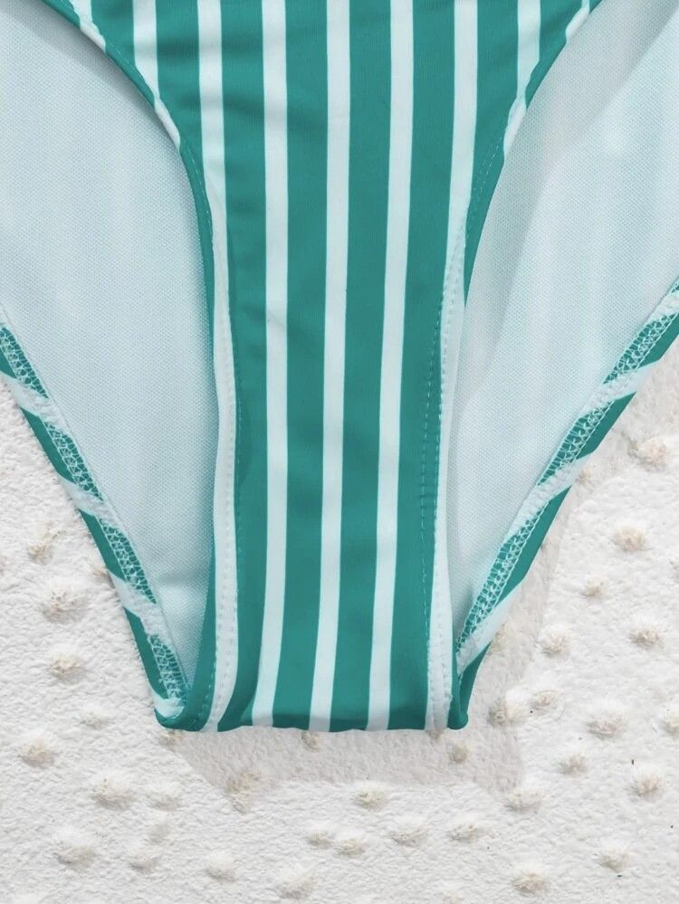Striped One Piece Womens Fashion Swimwear Bikinis And Swimsuits On