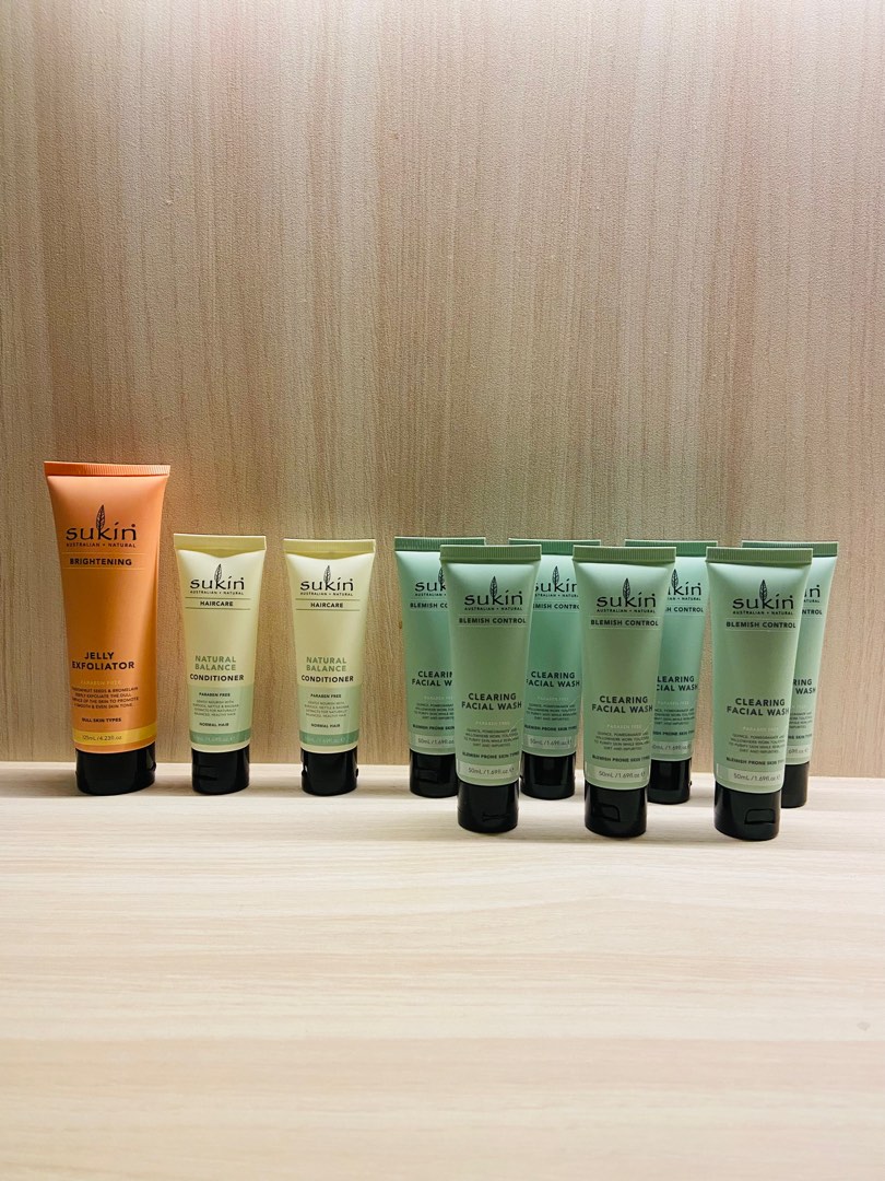 Sukin Trail Tubes - Facial Wash, Conditioner, Jelly Exfoliator, Beauty ...