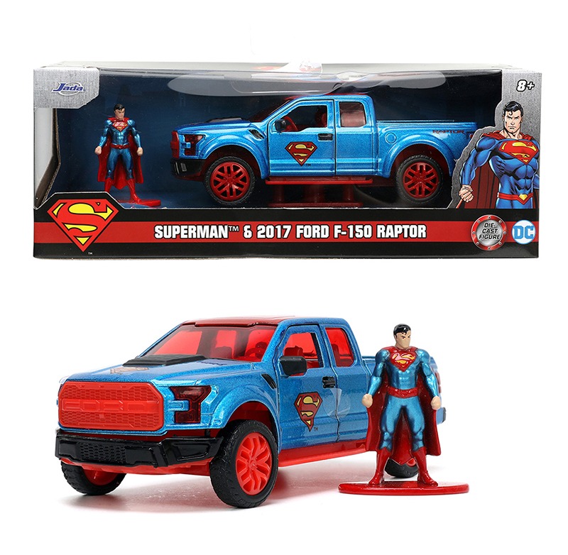 SUPERMAN & 2017 FORD F-150 RAPTOR 1:32 diecast Model car w/ Superman ...