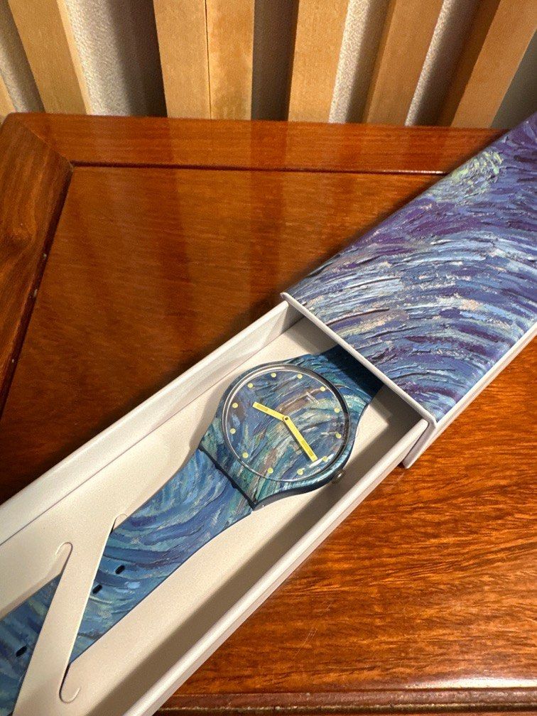 Swatch X MoMA - Vincent Van Gogh - The Starry Nite watch. Model SUOZ335 ...