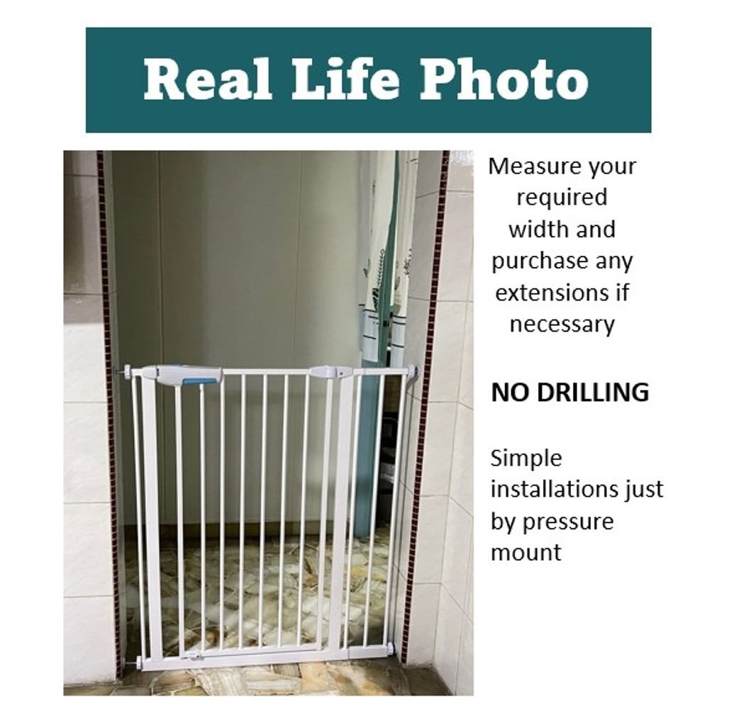 Tall Baby Safety Gate Children Toddler Dog Puppy Kids Barrier 100cm ...