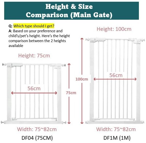 Tall Baby Safety Gate Children Toddler Dog Puppy Kids Barrier 100cm ...