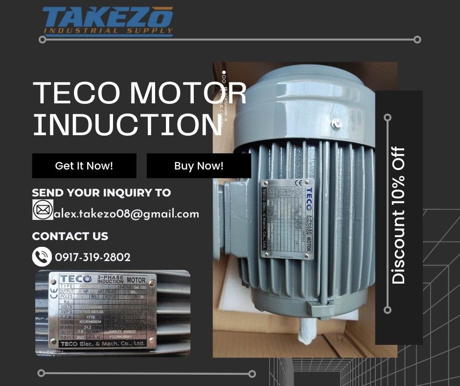 Teco Induction Motor, Commercial & Industrial, Construction Tools & Equipment on Carousell