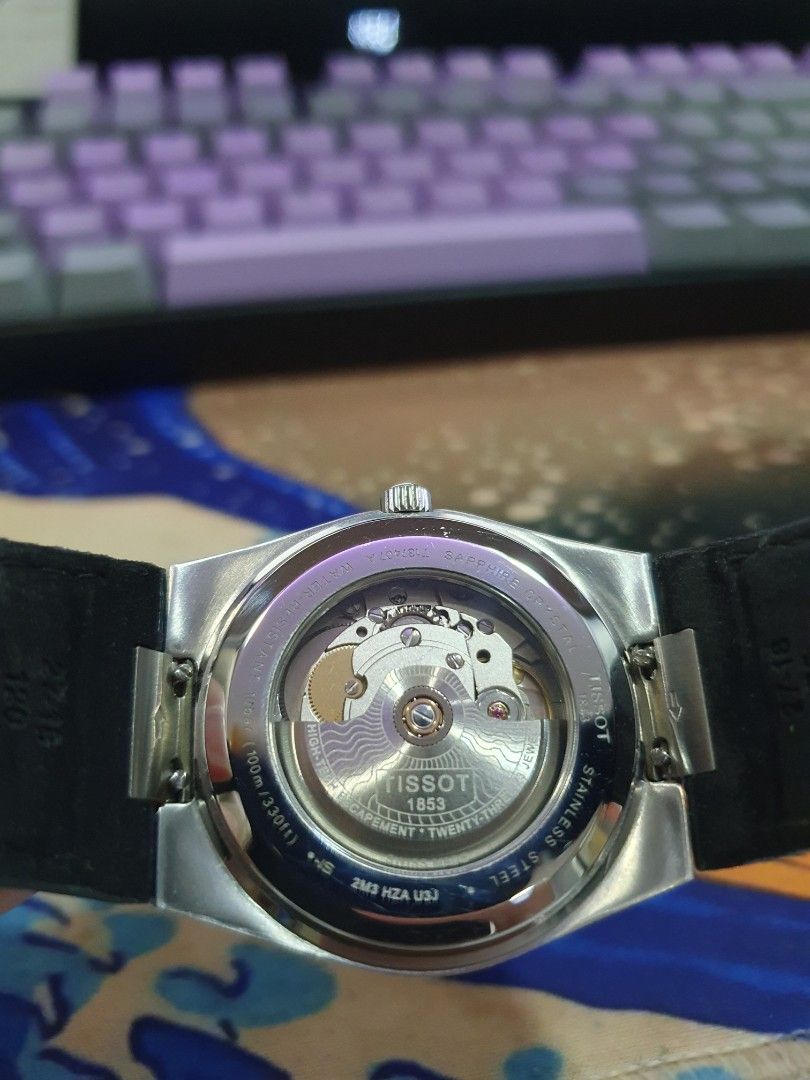 Tissot PRX Powermatic 80 Automatic Blue Waffle Dial with Leather Strap ...