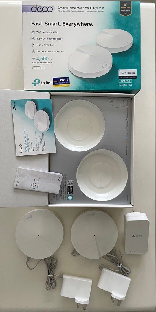 TP-LINK Deco M9 Plus (2-pack) WiFi Mesh Router & 1 pc Deco M3W Mesh ...
