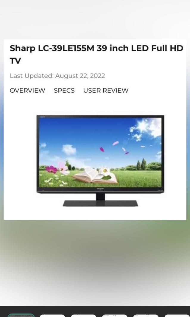Sharp 39 inch TV like new, TV & Home Appliances, TV & Entertainment, TV ...