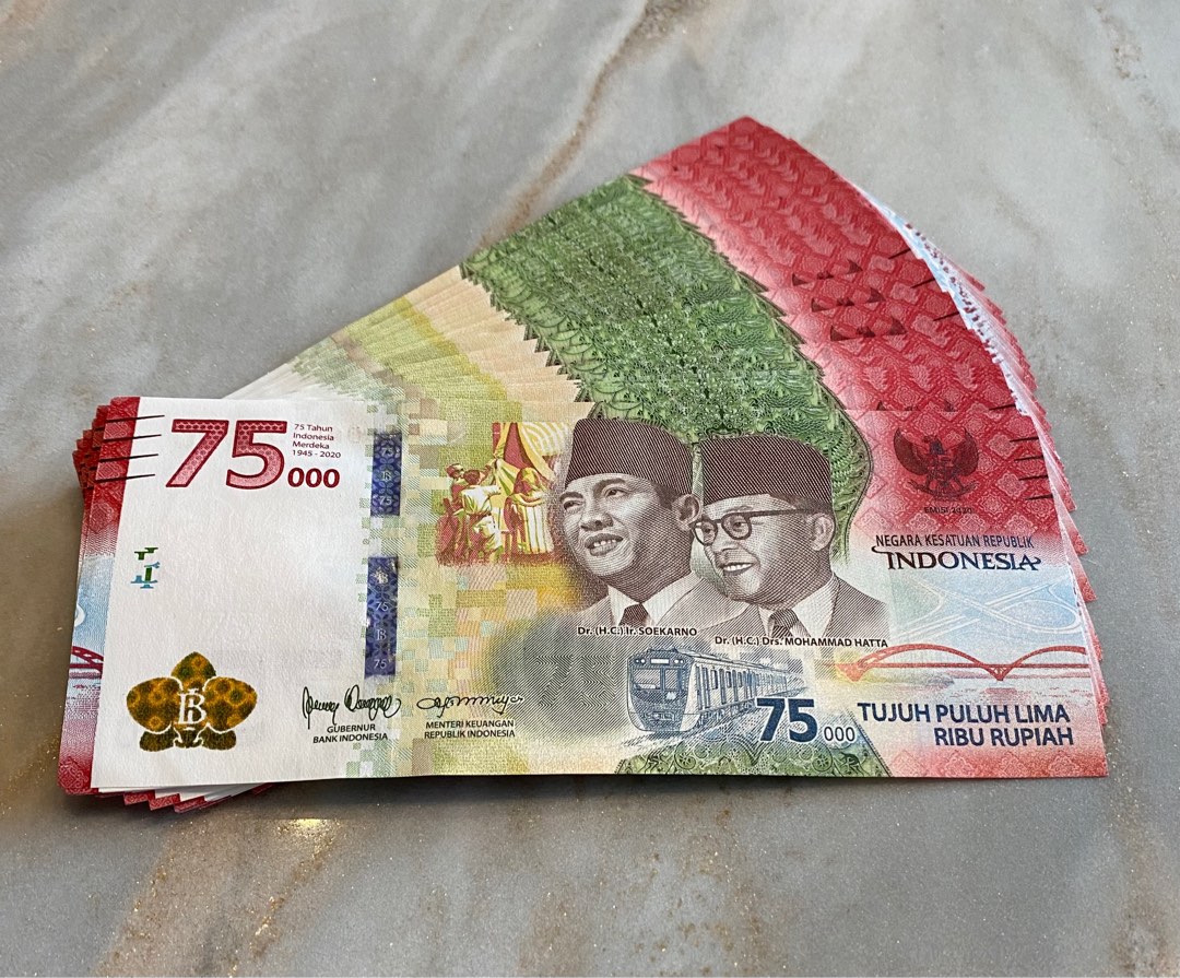 Uang KERTAS ASLI Rp 75.000,- Limited Edition & Nomor Berurut, Antik ...