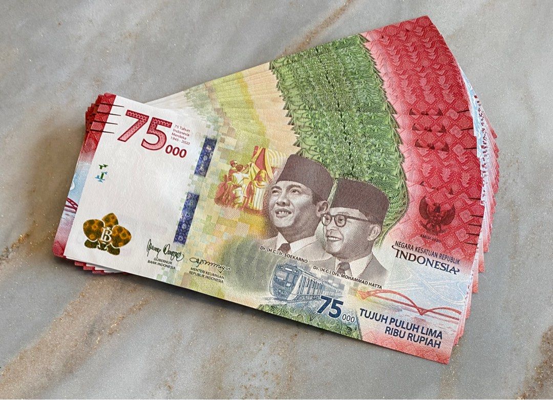 Uang KERTAS ASLI Rp 75.000,- Limited Edition & Nomor Berurut, Antik ...