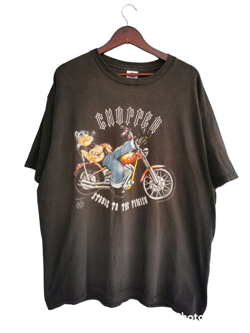 Vintage y2k Popeye Chopper Stone To The Finish, Men's Fashion, Tops ...