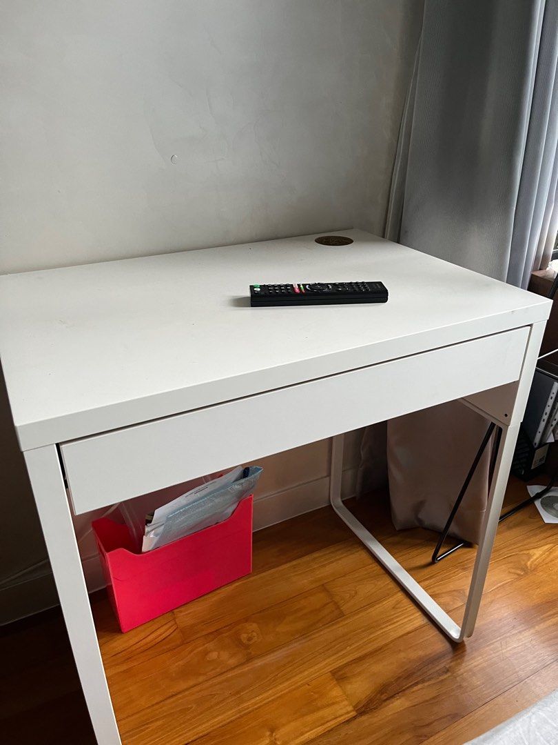White Ikea Desk, Furniture & Home Living, Furniture, Tables & Sets on ...