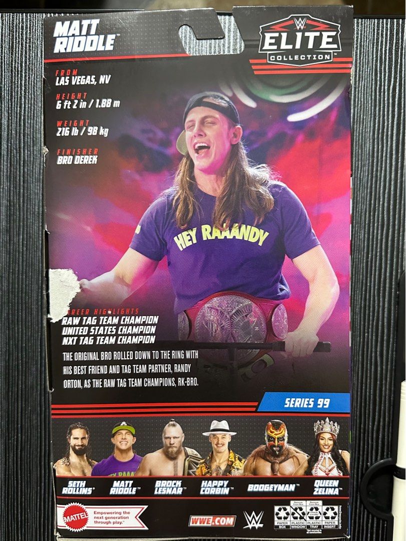 WWE Elite Custom Matt Riddle Loose with Box, Hobbies & Toys, Toys ...
