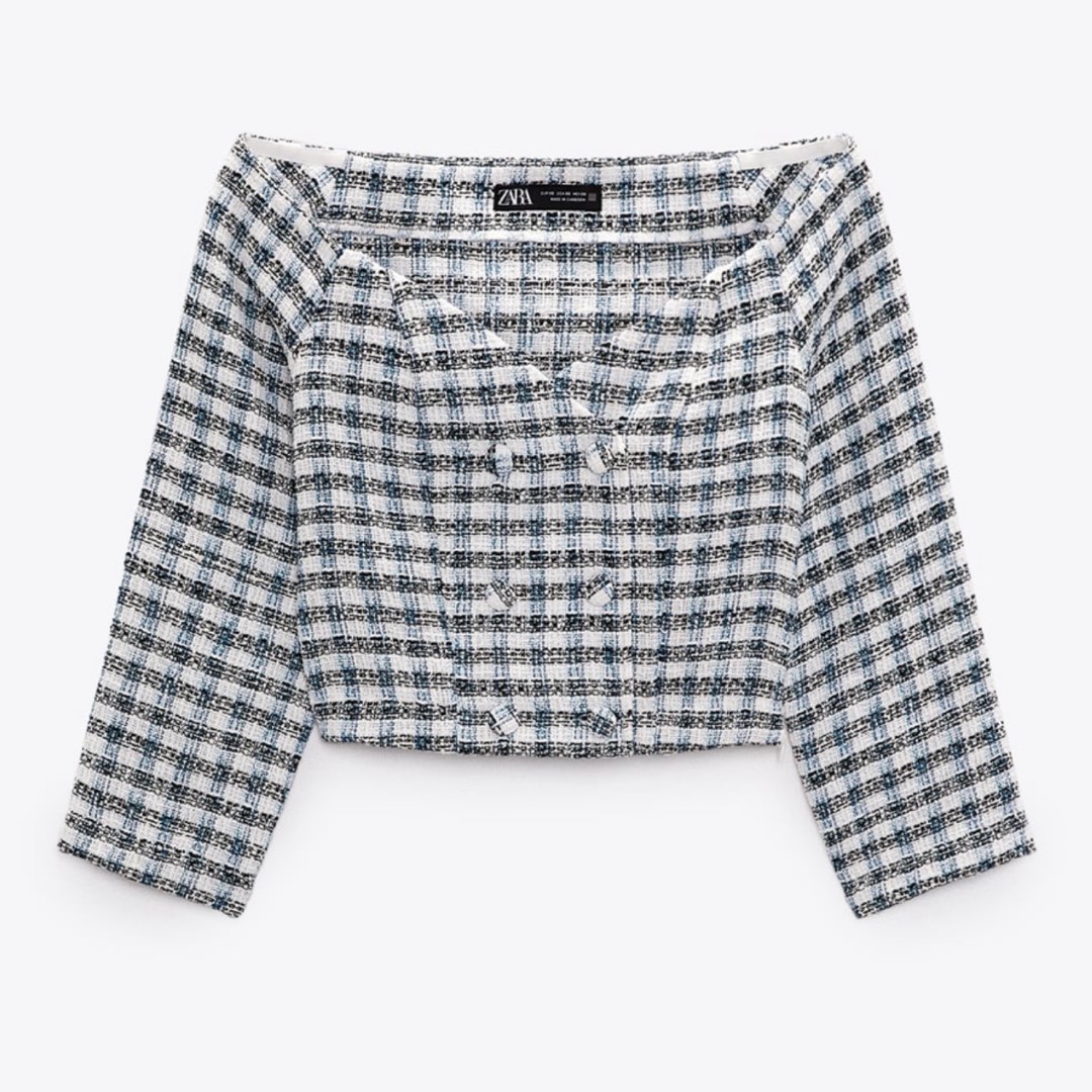 Zara Textured Top, Women's Fashion, Tops, Blouses on Carousell