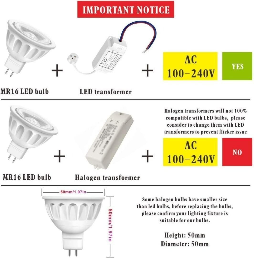 1529) Boxlood MR16 LED Bulbs, 12 Volt, GU5.3 Bi-Pin Base, 36-Degree, 5 ...