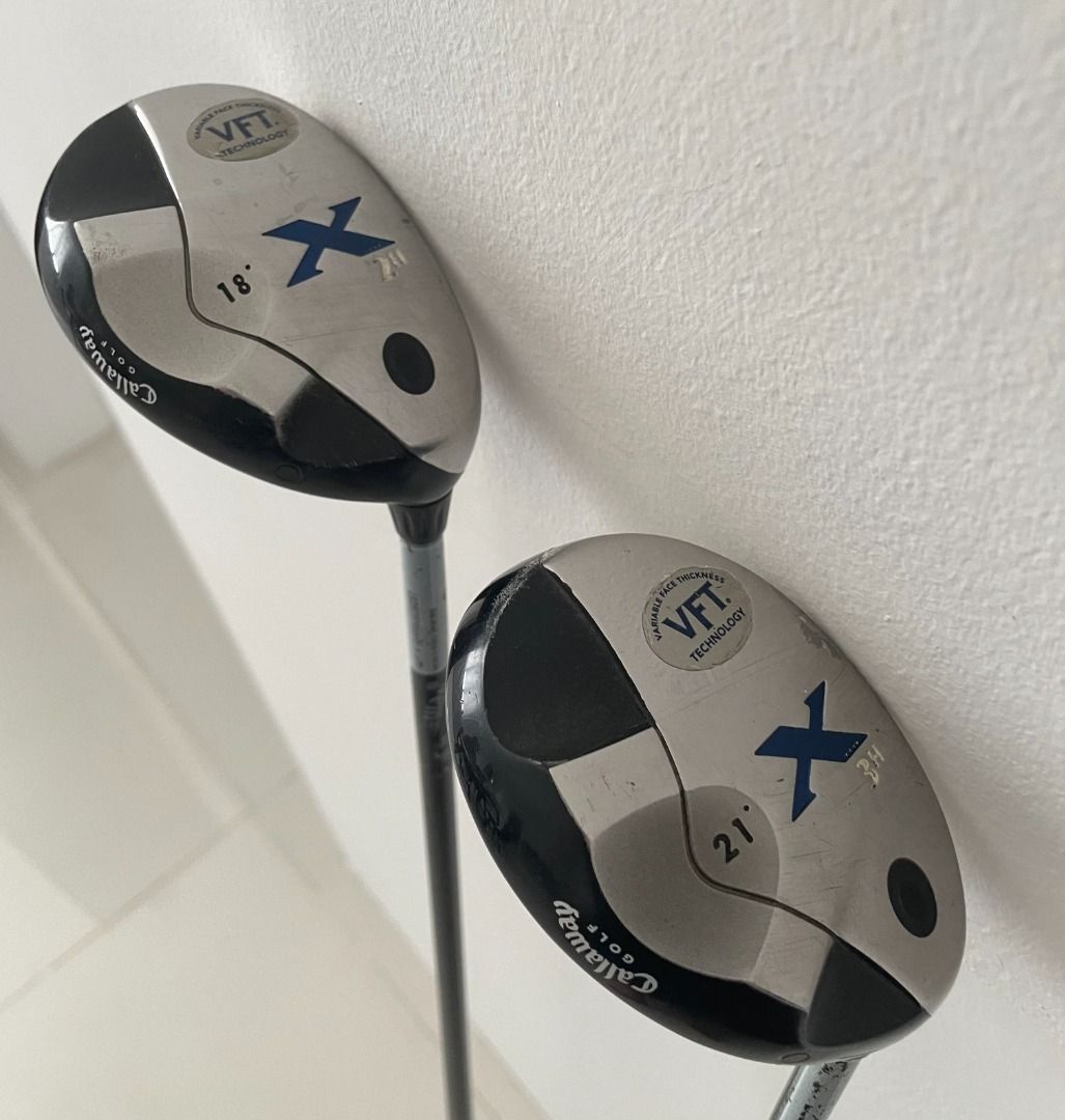 2 x Callaway X Series Hybrids (2H 18 degrees, and 3H 21 degrees), Sports Equipment, Sports ...