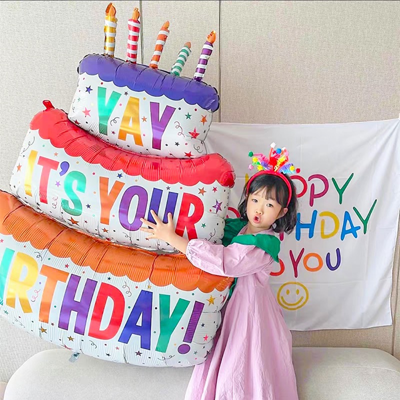 3 Layers INSTA Cake Happy Birthday Balloon, Hobbies & Toys, Stationery ...