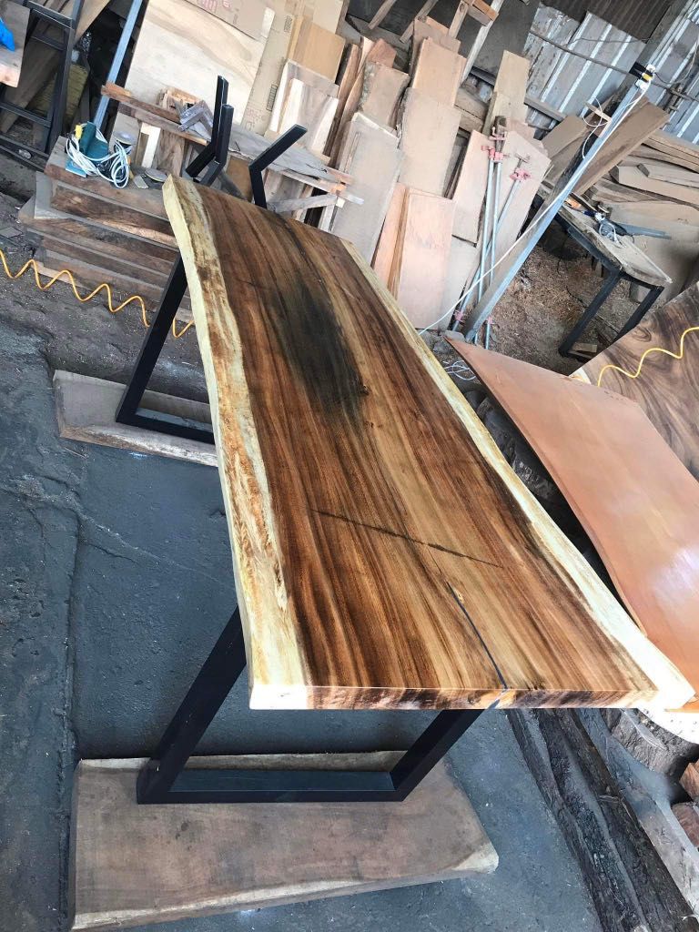 Acacia Dining Table Whole Slab 6ft, Furniture & Home Living, Furniture ...