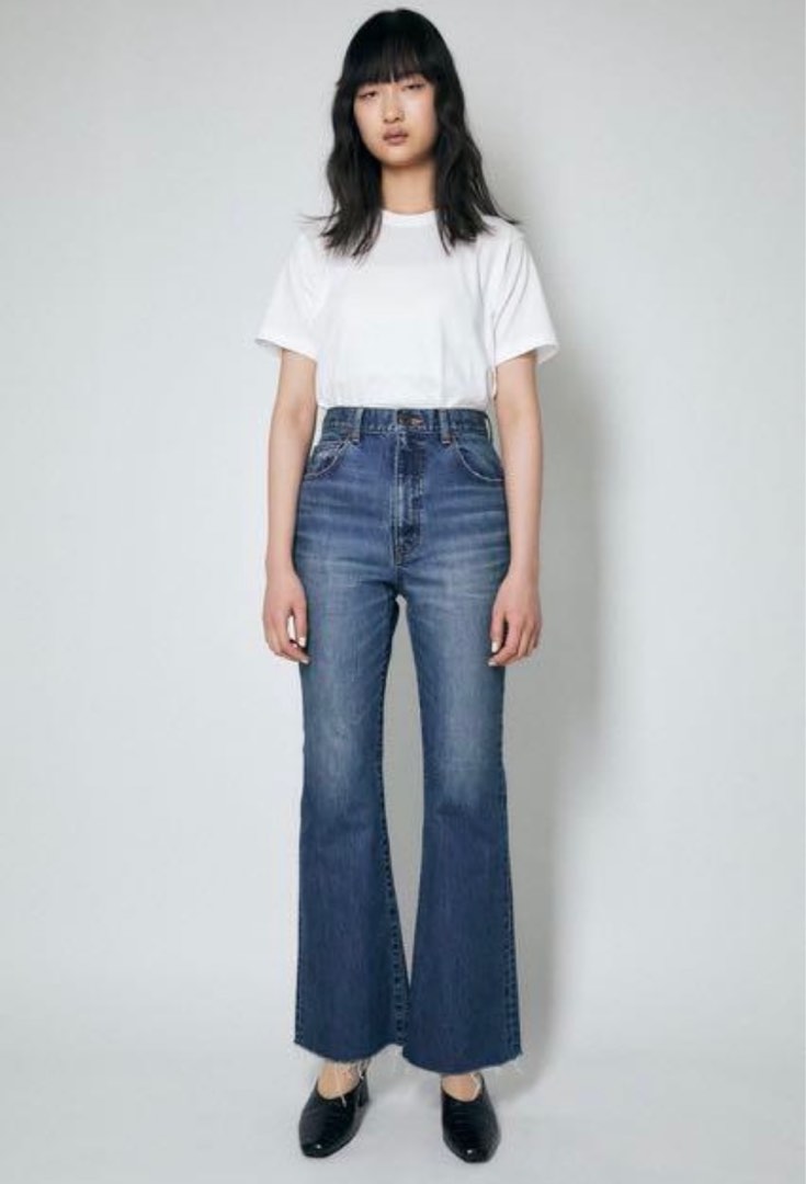 Authentic Moussy Japan Cut Off Flare Jeans, Women's Fashion, Bottoms ...