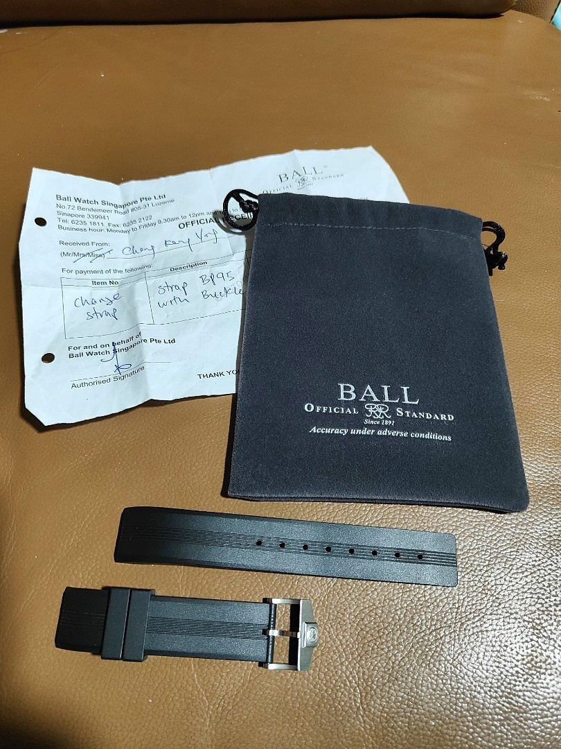 Ball Rubber Strap 21mm Original, Luxury, Watches on Carousell