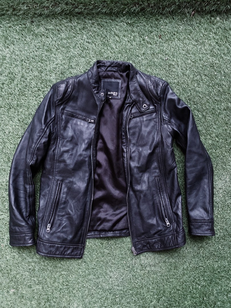 Authentic Barney’s Originals Bomber Genuine Leather Jacket, Men's ...