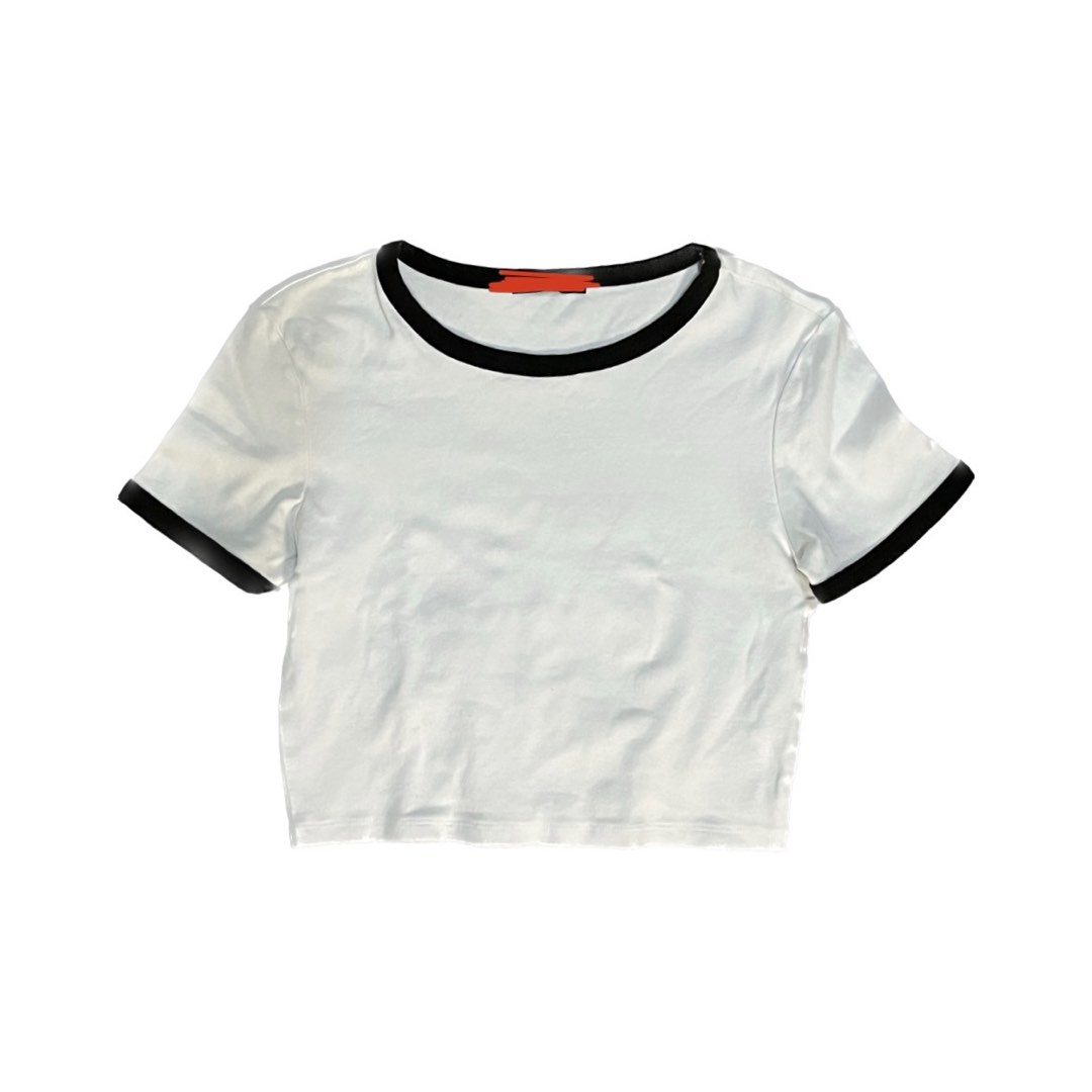 BLACK AND WHITE RINGER CROP TOP, Women's Fashion, Tops, Shirts on Carousell