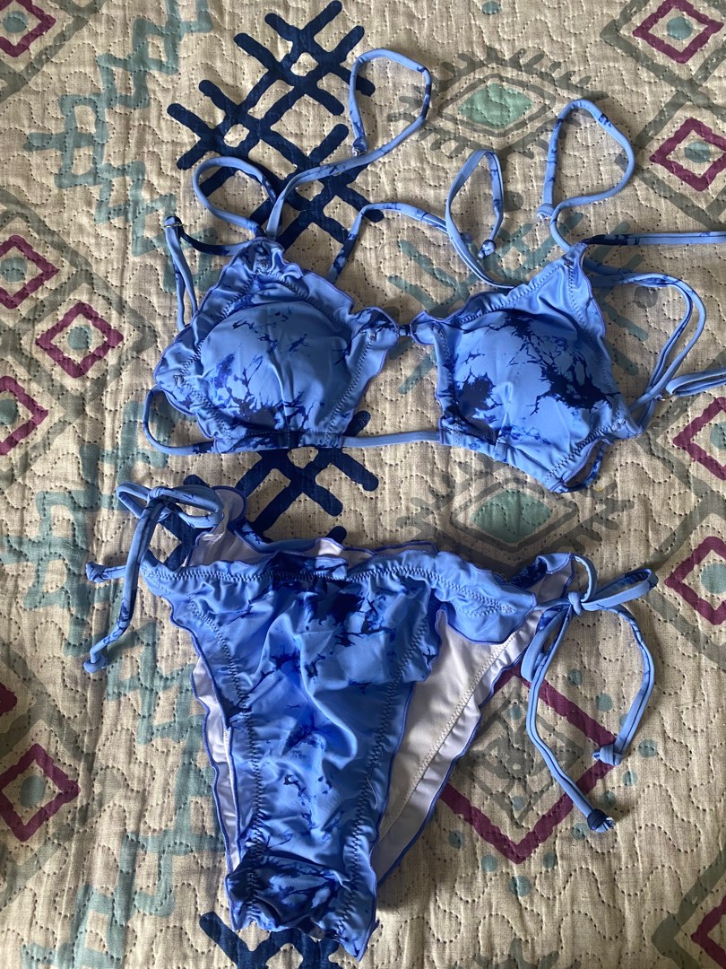 Blue two piece swim suit on Carousell