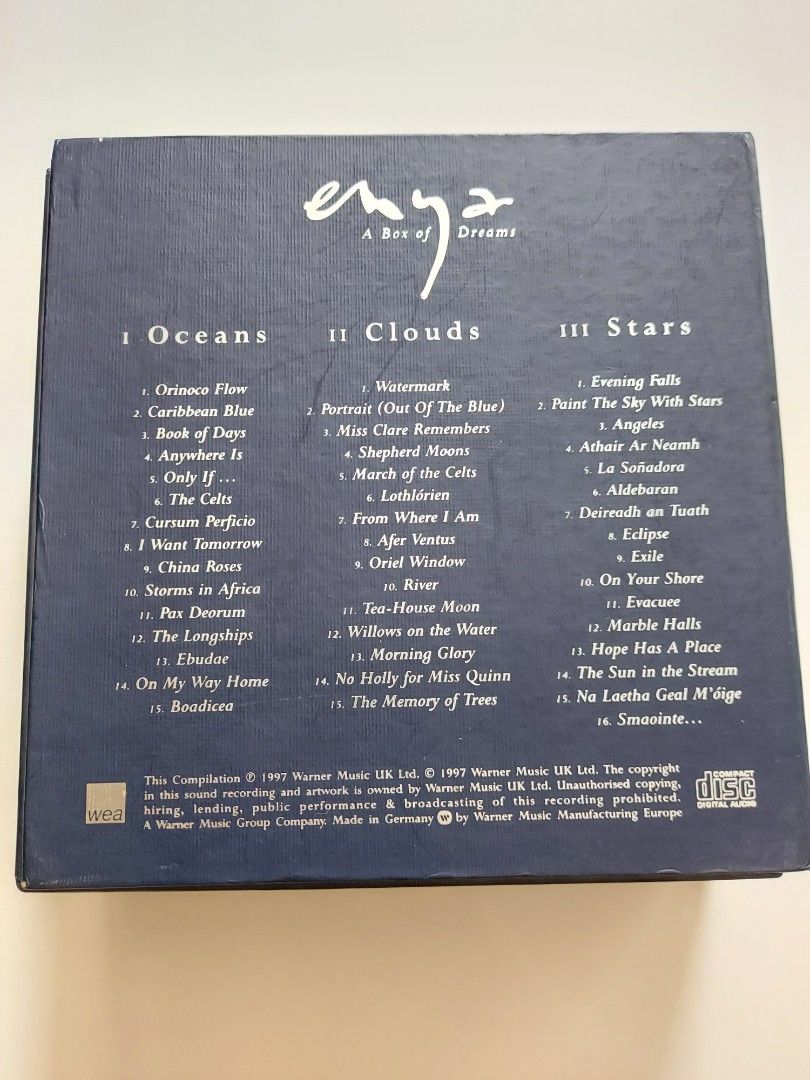 CD Enya - A Box of Dreams 3 CD set, Hobbies & Toys, Music & Media, CDs ...