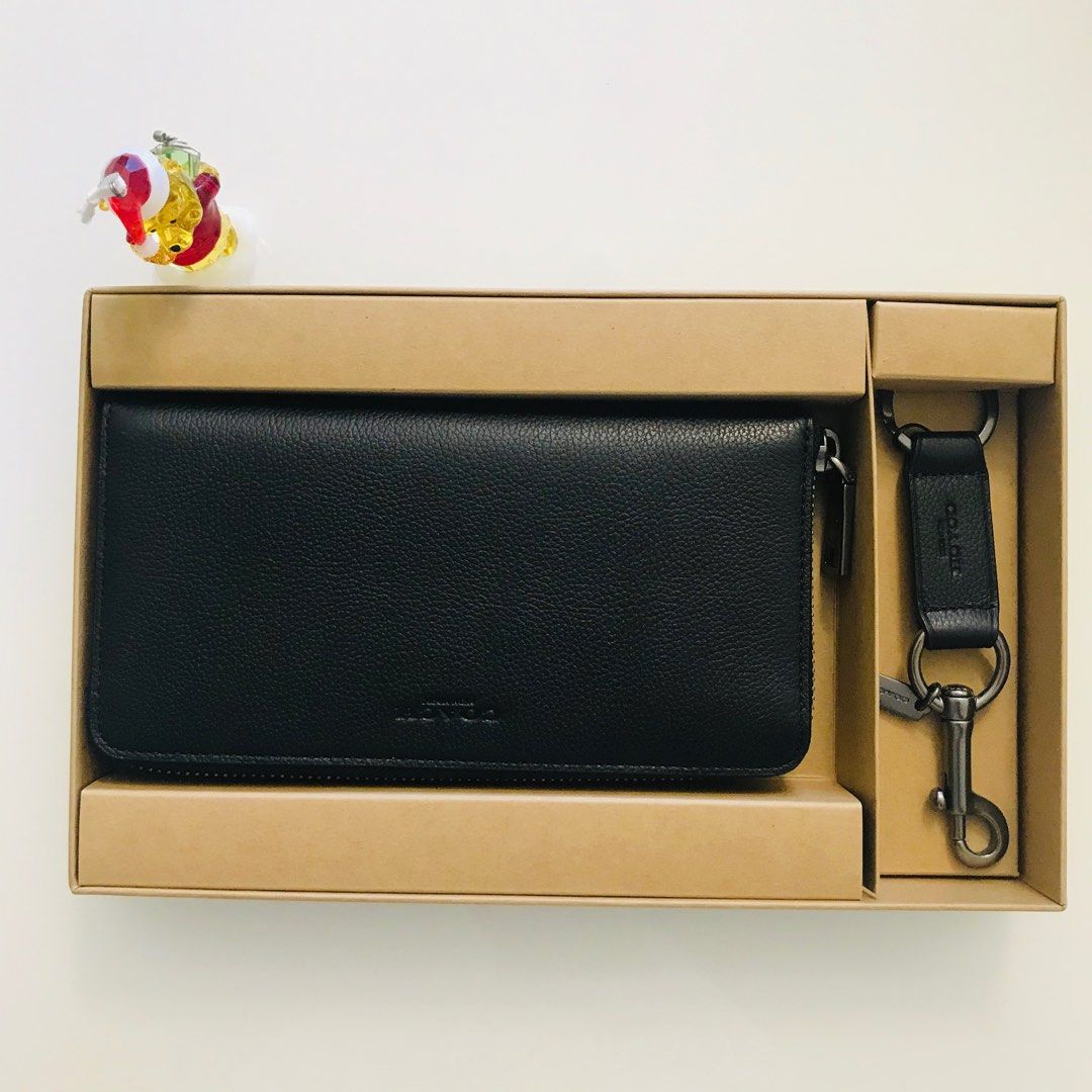 COACH Men Accordion Wallet Gift Box Black, Men's Fashion, Bags ...