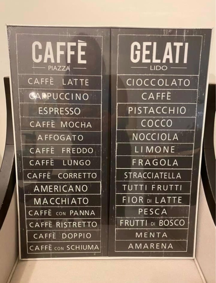 Coffee and Gelato signs, Furniture & Home Living, Home Decor, Wall ...