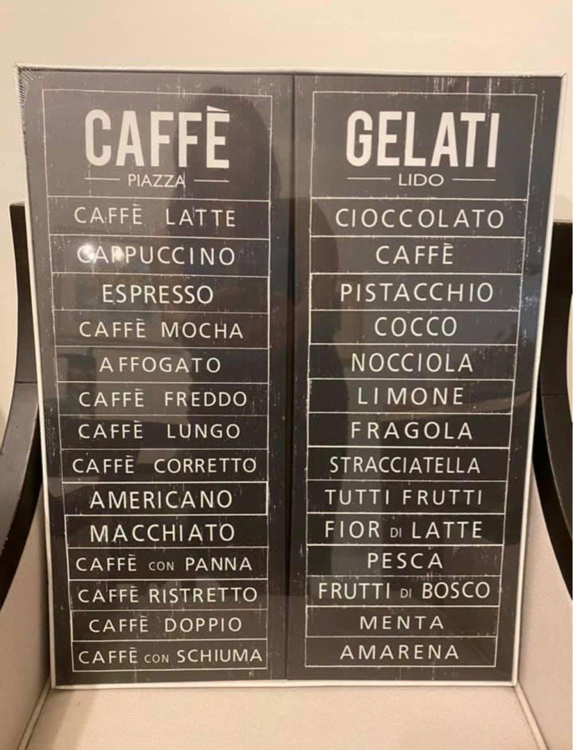 Coffee and Gelato signs, Furniture & Home Living, Home Decor, Wall ...