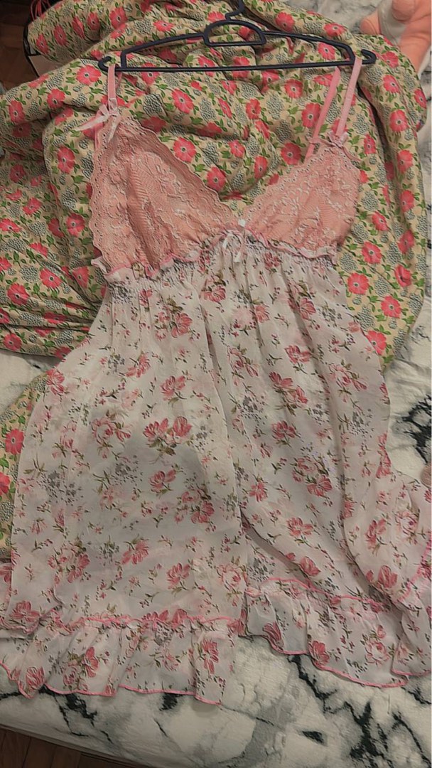 Cottagecore pink dress, Women's Fashion, Tops, Other Tops on Carousell