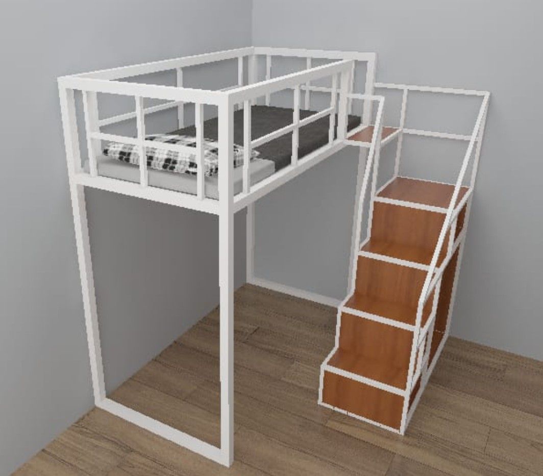 Customize loft bed /single loft bed /kids loft bed, Furniture & Home ...