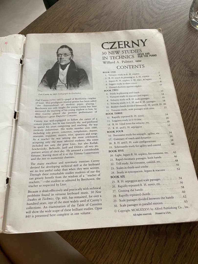CZERNY - Opus 849 Piano Music Book, Hobbies & Toys, Books & Magazines ...