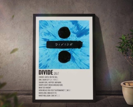 Ed Sheeran - Divide Album Poster, Hobbies & Toys, Memorabilia ...