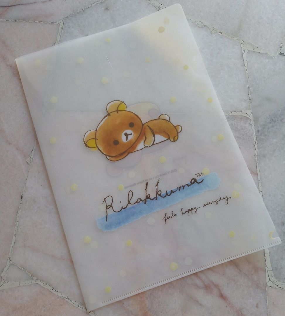 Fail plastik bentuk L anima Jepun Rirakkuma日本拉拉熊文件夹 Rilakkuma A4 size L ...