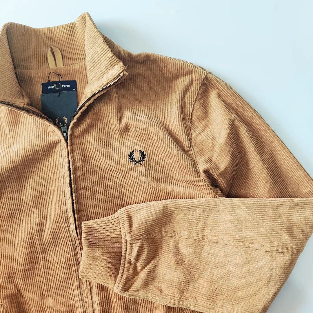 Fred Perry Embroidered Cord Track Jacket, Men's Fashion, Tops & Sets ...