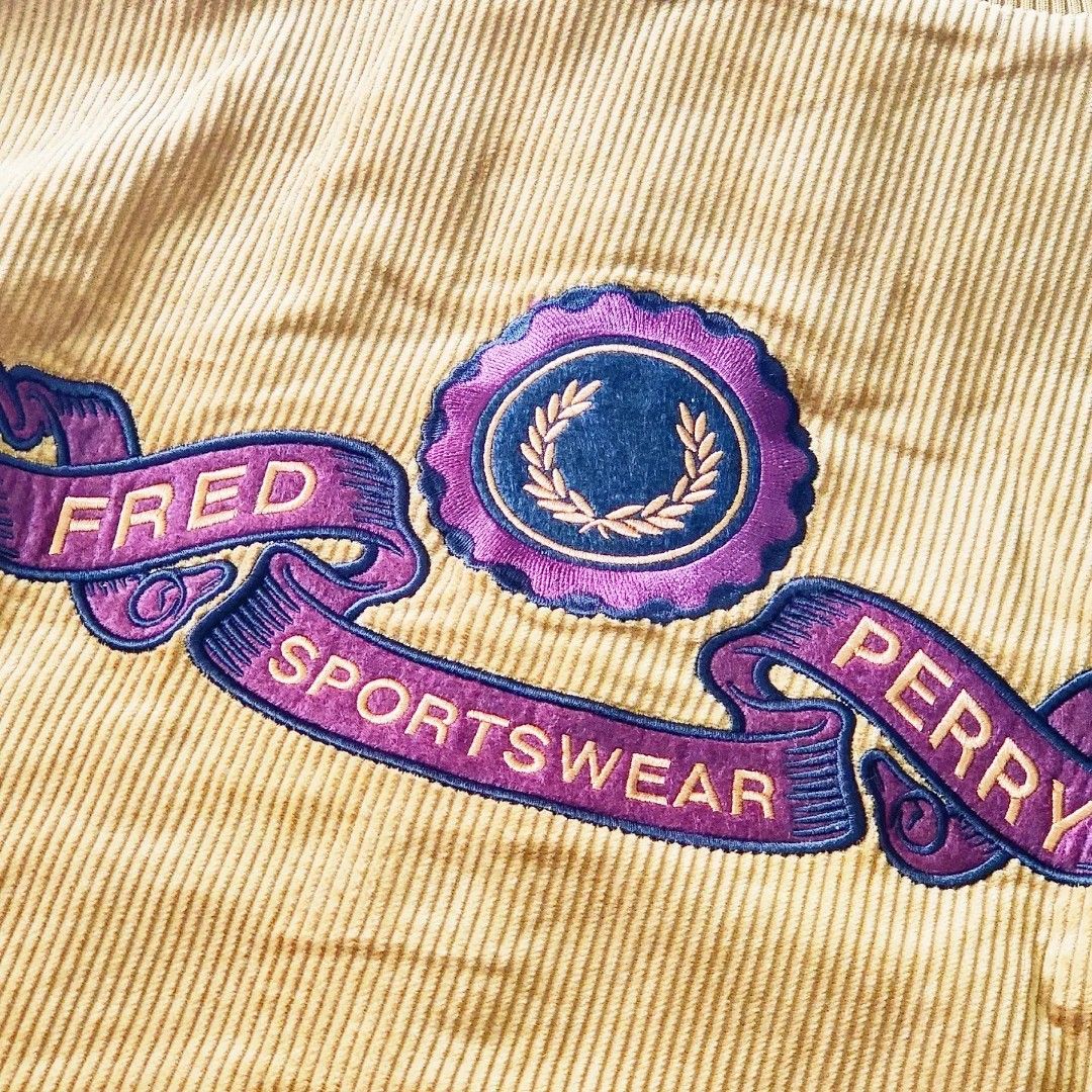 Fred Perry Embroidered Cord Track Jacket, Men's Fashion, Tops & Sets ...