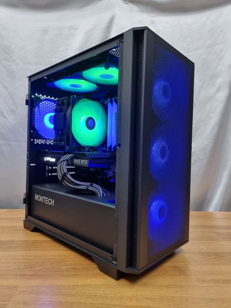 [FREE DELIVERY] MONTECH AIR 100 ARGB BLACK (COMES W 4 ARGB FANS) + RYZEN 7 5700X + 2TB LEXAR ...