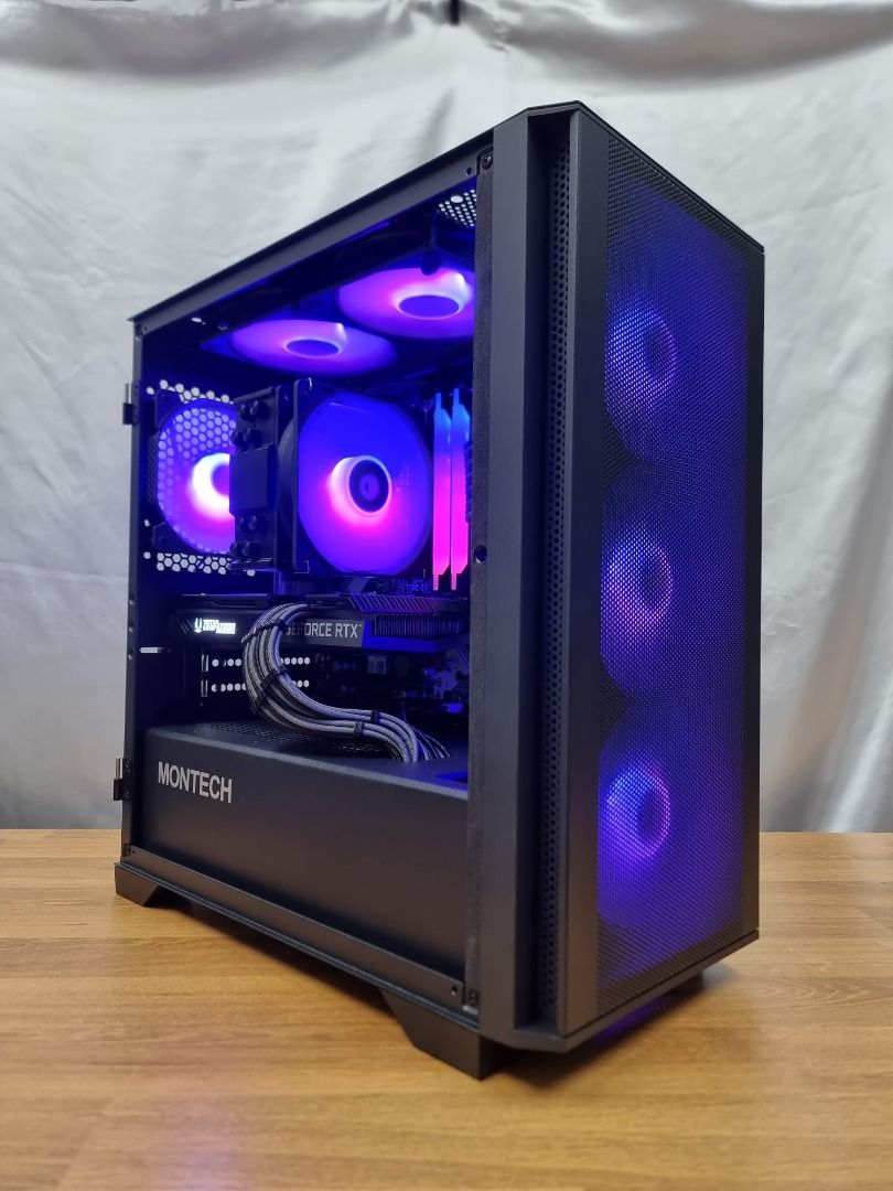 [FREE DELIVERY] MONTECH AIR 100 ARGB BLACK (COMES W 4 ARGB FANS ...