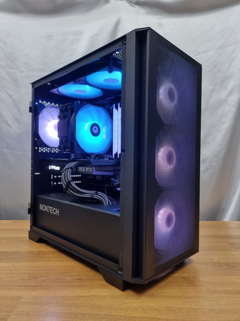 [FREE DELIVERY] MONTECH AIR 100 ARGB BLACK (COMES W 4 ARGB FANS ...