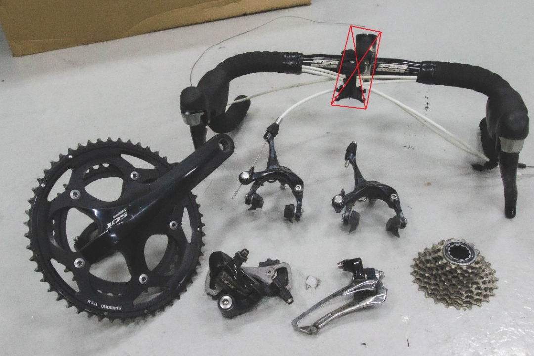 Full Shimano 105 5700 Groupset with FSA Dropbar (no stem), Sports ...