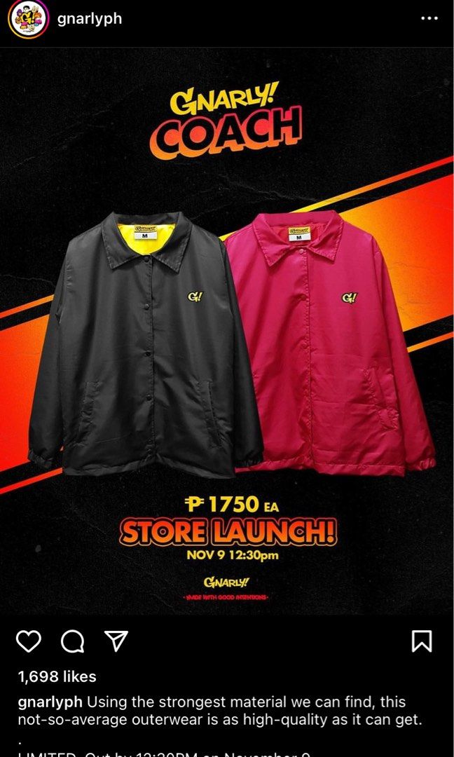 Gnarly Coach Jacket, Men's Fashion, Coats, Jackets and Outerwear on ...