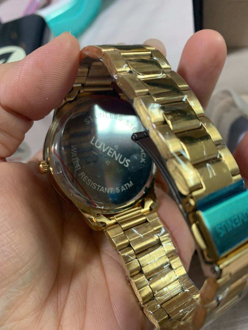Gold plated watch LUVENUS, Luxury, Watches on Carousell